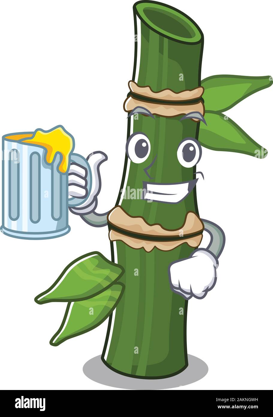Happy bamboo mascot design with a big glass Stock Vector Image & Art ...