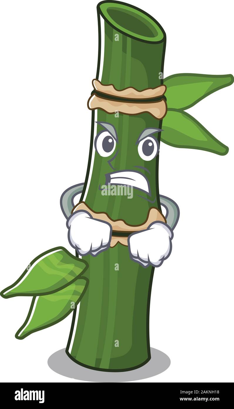 Bamboo cartoon character design having angry face Stock Vector Image ...