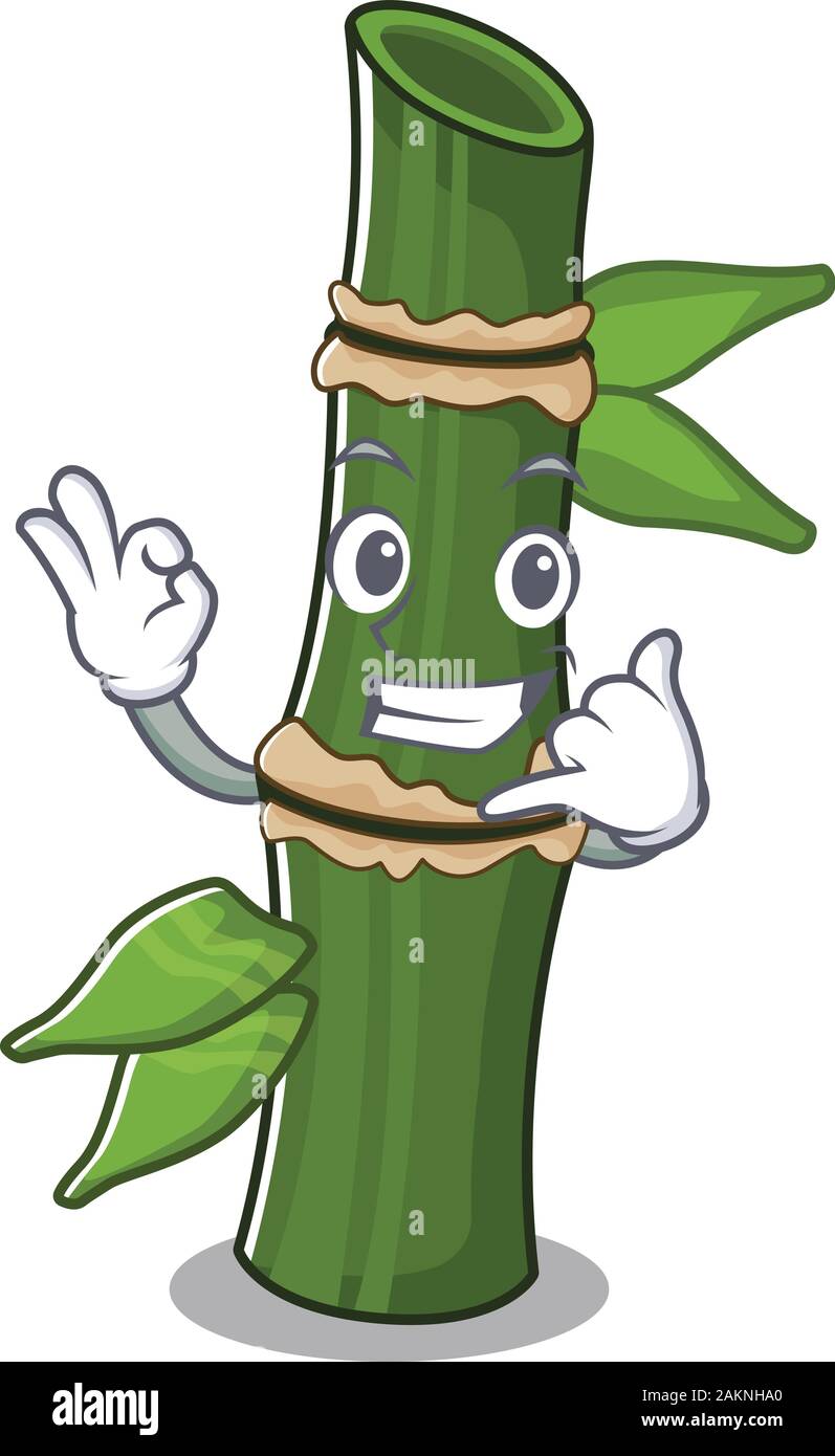 Call me funny bamboo mascot picture style Stock Vector Image & Art - Alamy