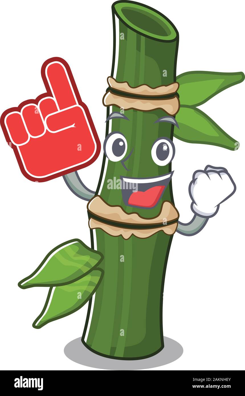 Bamboo mascot cartoon style holding a Foam finger Stock Vector Image ...