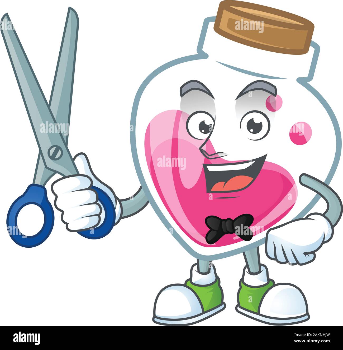 Cool friendly barber pink potion cartoon character style Stock Vector ...