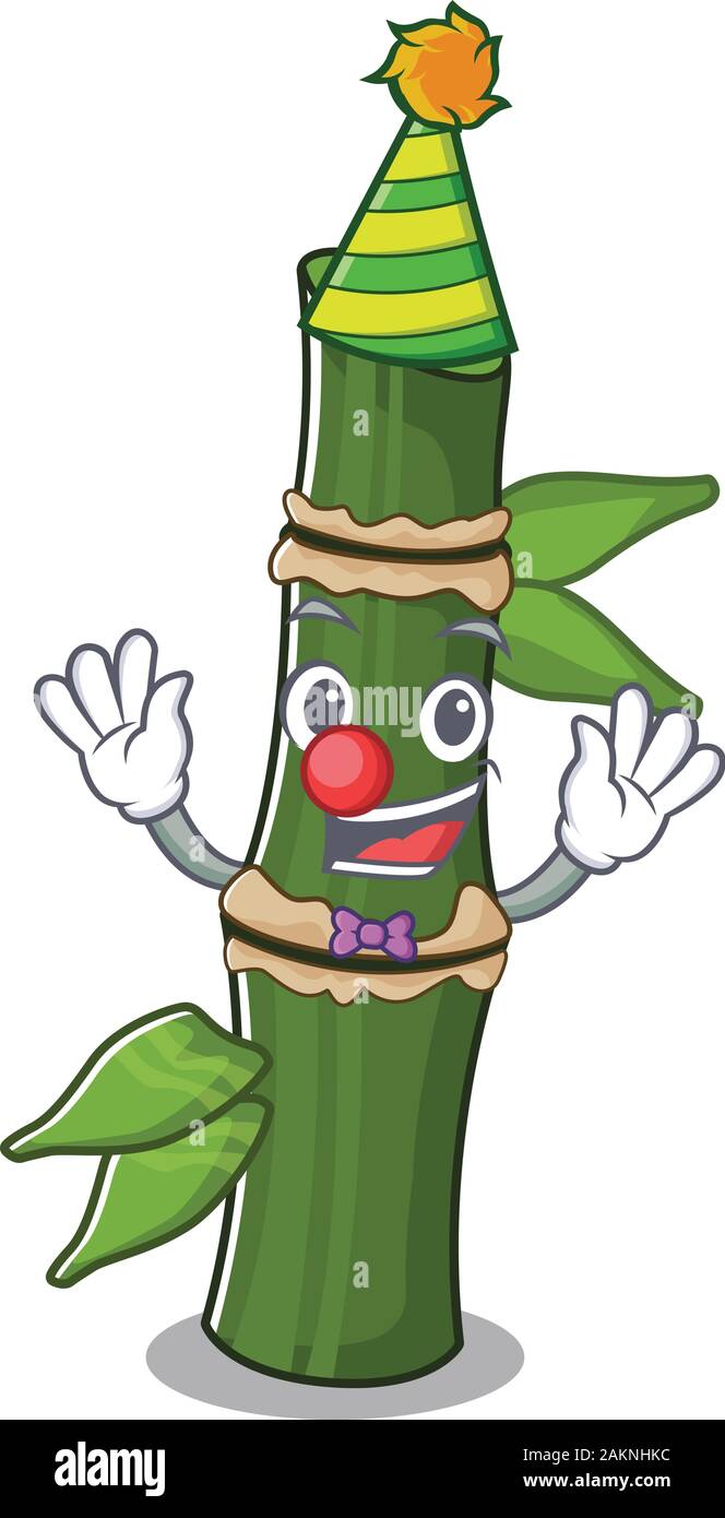 Funny Clown bamboo cartoon character mascot design Stock Vector Image ...
