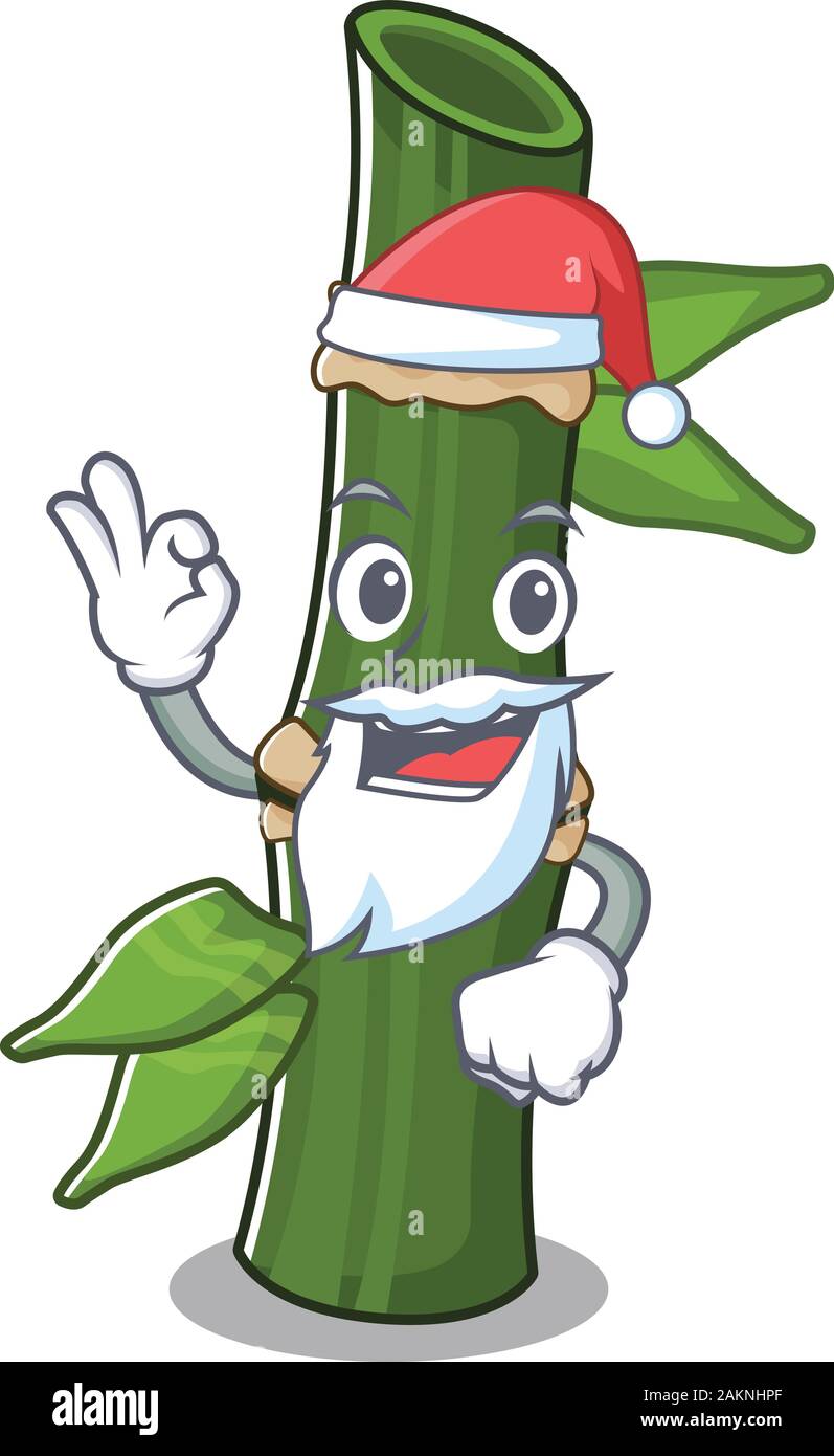 A picture of Santa bamboo mascot picture style with ok finger Stock ...