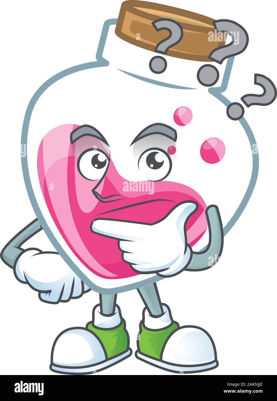 Pink potion cartoon mascot style with confuse gesture Stock Vector ...