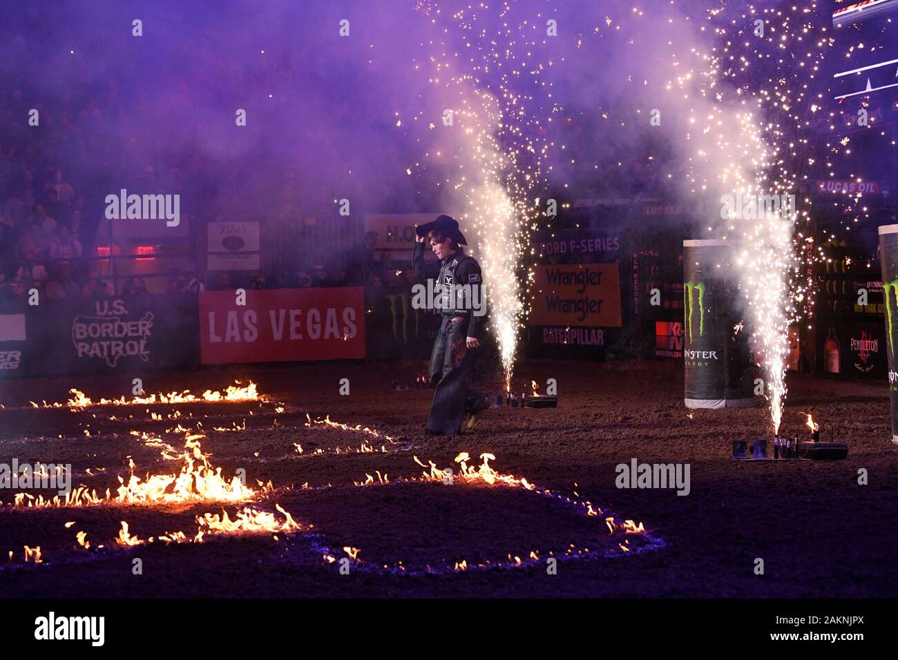Dylan Smith walks during the opening ceremony of Professional Bull ...
