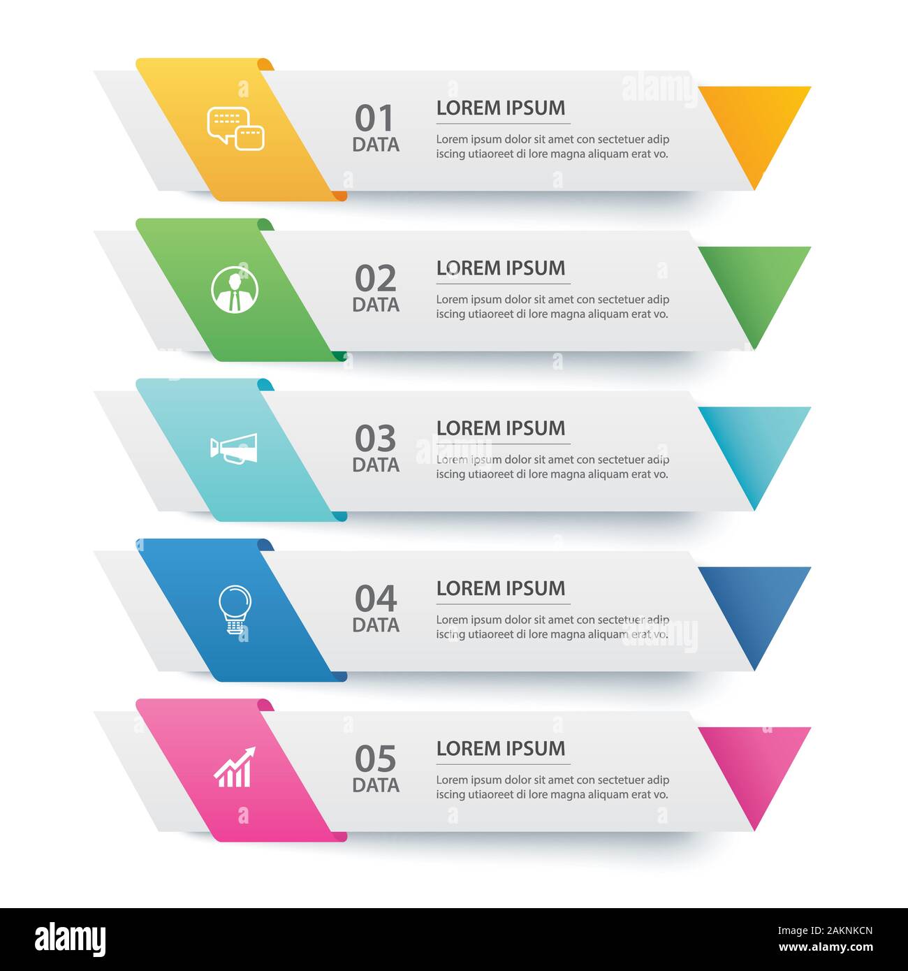 5 data infographics tab paper index template. Vector illustration ...