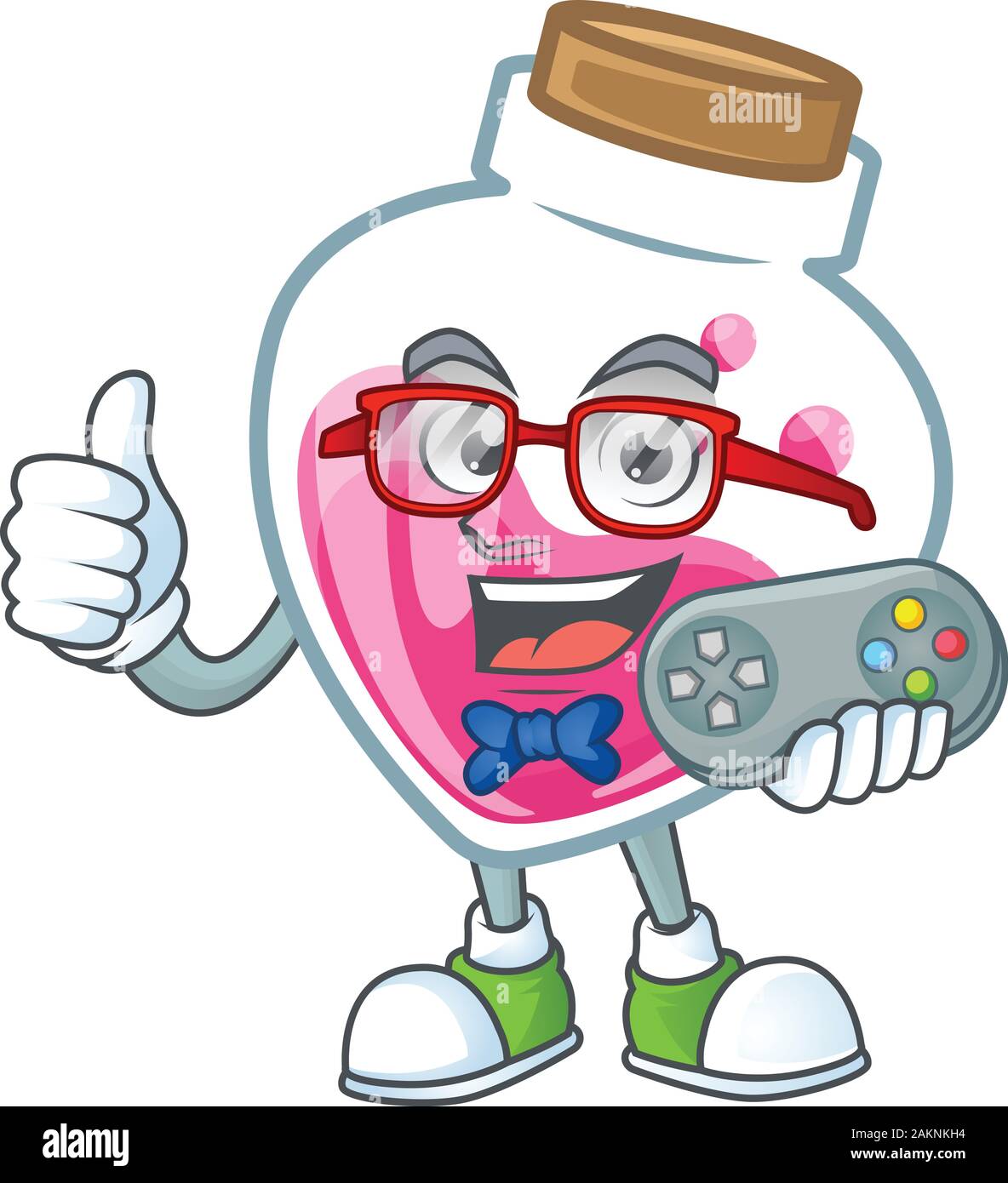 Smiley gamer pink potion cartoon mascot style Stock Vector Image & Art ...