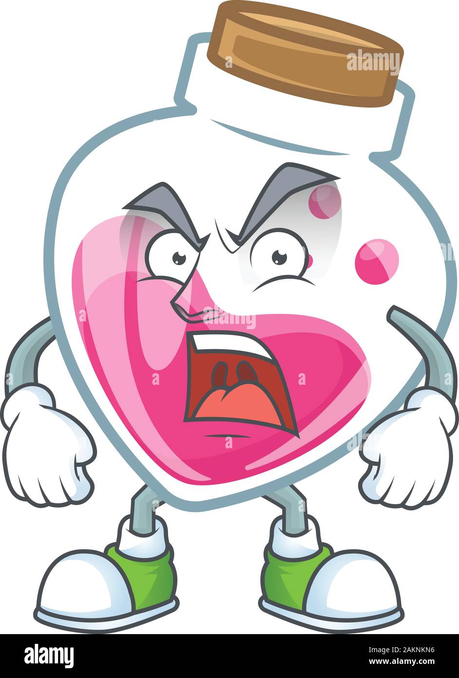 Pink potion cartoon character design having angry face Stock Vector ...