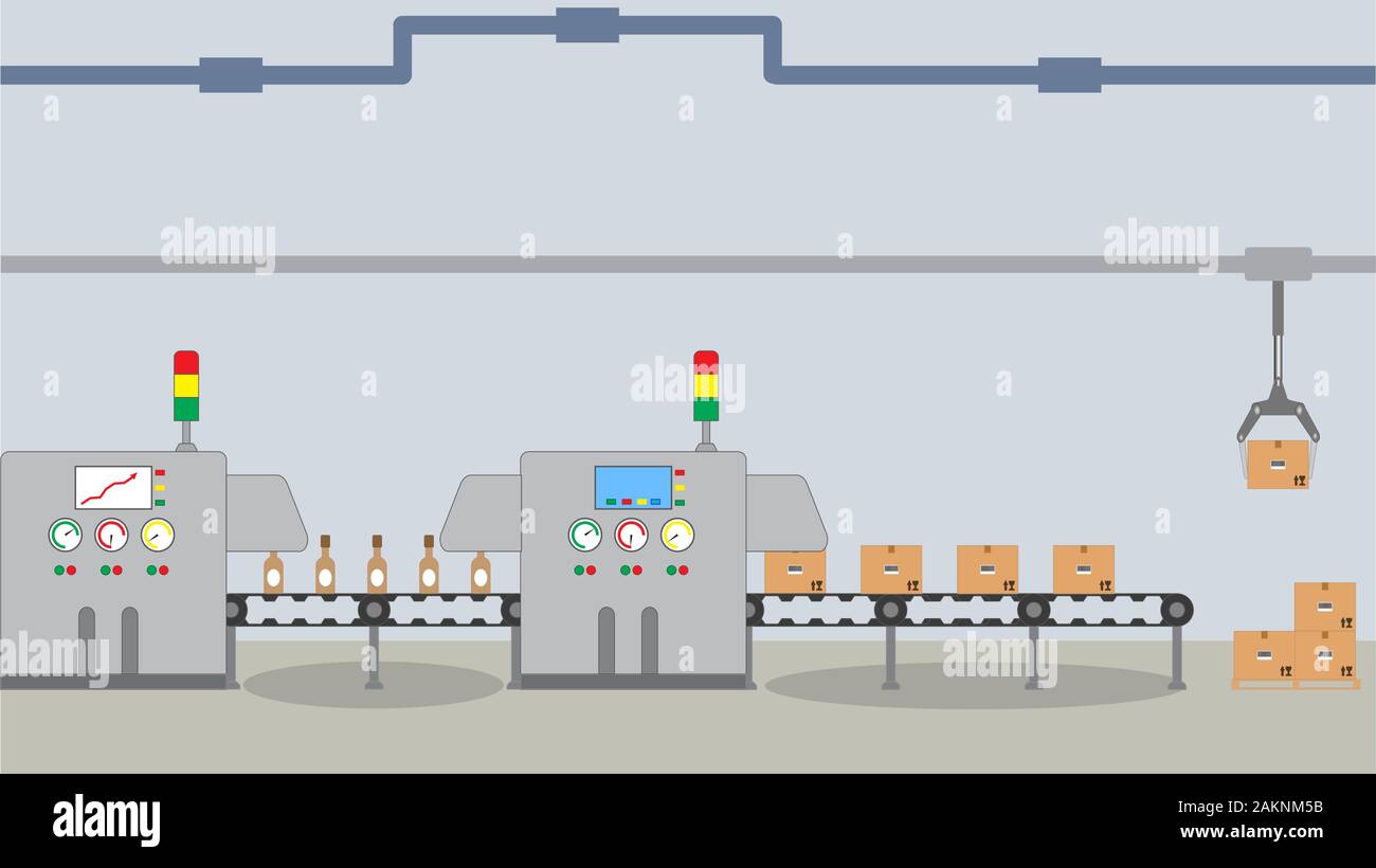 The conveyor automatic packing line, The conveyor automatic product ...
