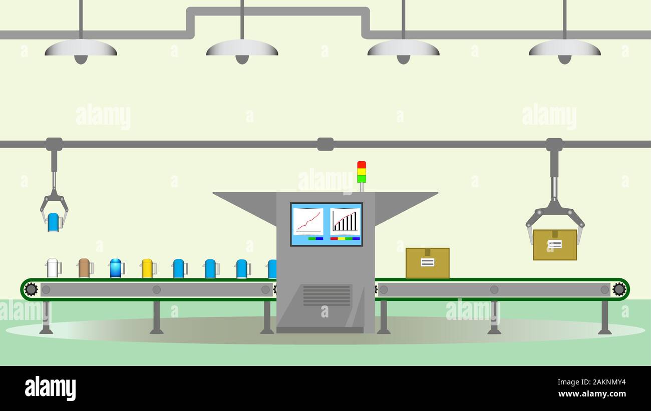 The conveyor automatic packing line, The conveyor automatic product ...