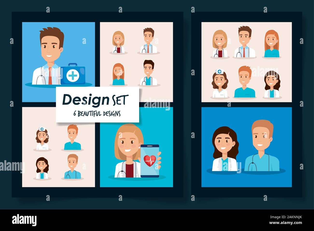 six designs of group doctors Stock Vector Image & Art - Alamy