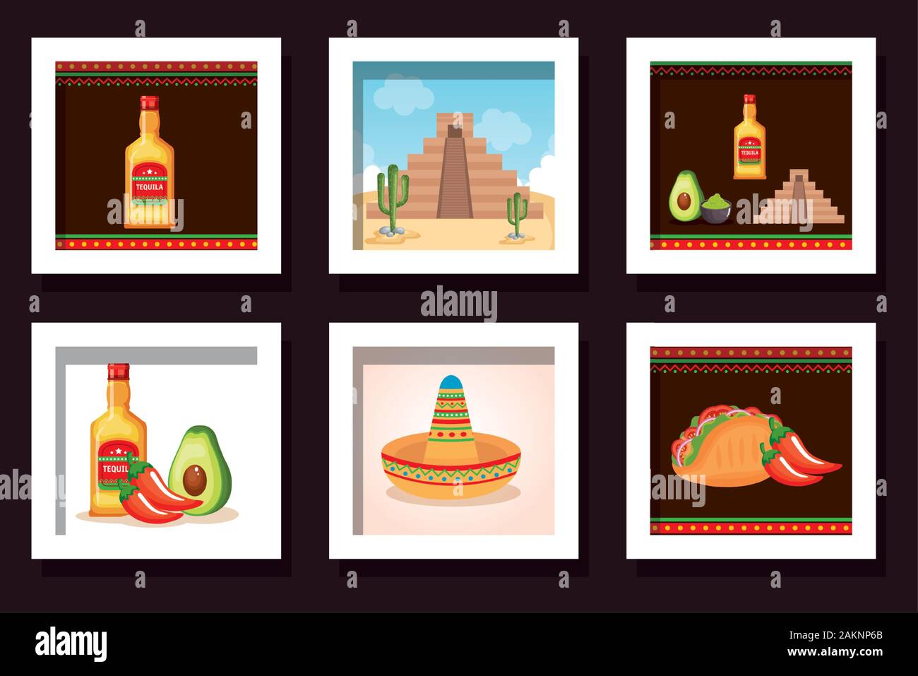 bundle food with icons mexico traditional Stock Vector Image & Art - Alamy