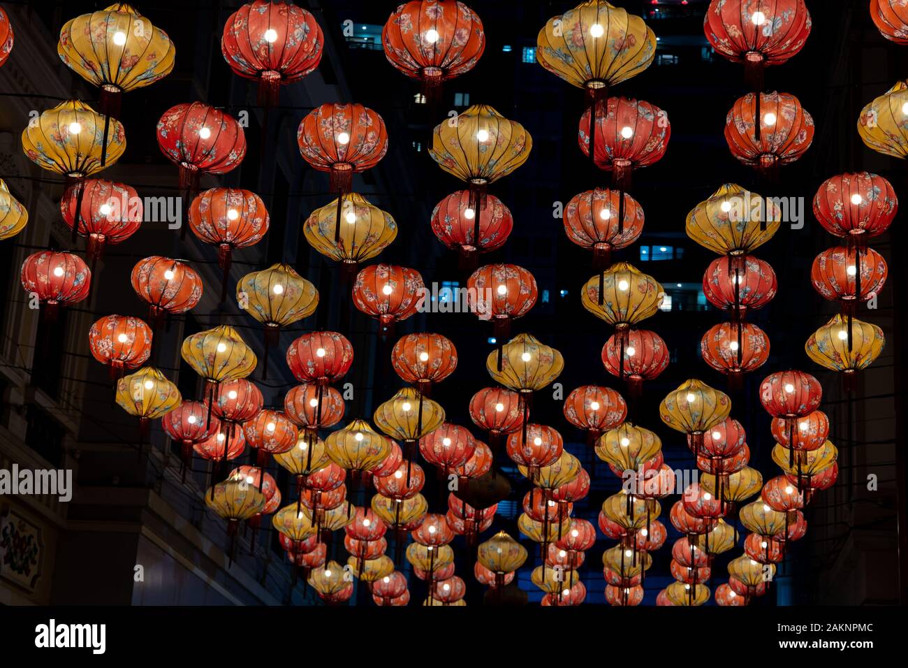 Chinese style lanterns on the sky, Philippines Stock Photo - Alamy