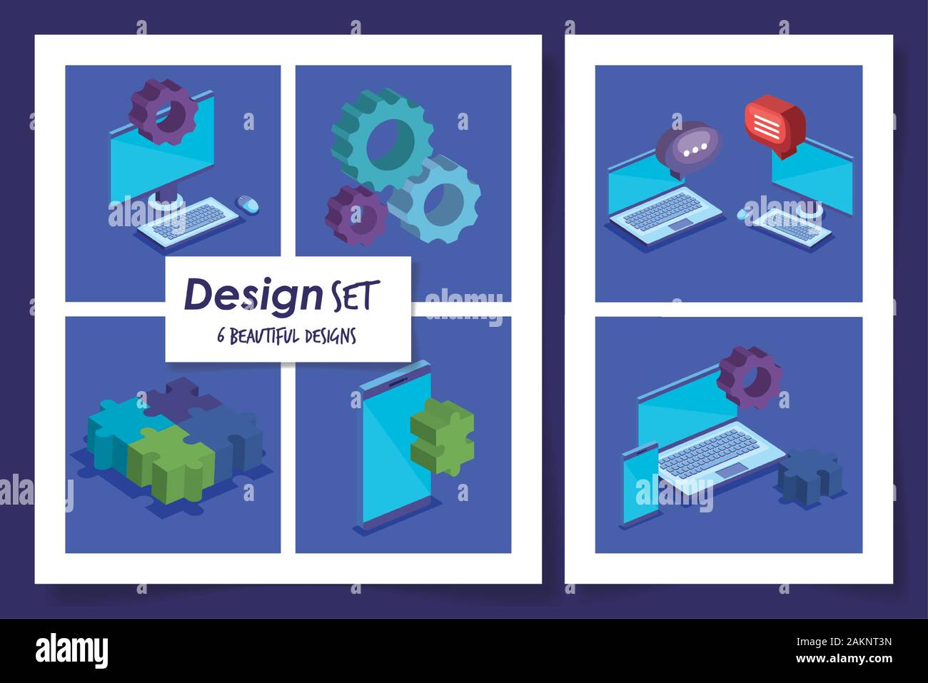 six designs of teamwork and icons Stock Vector Image & Art - Alamy