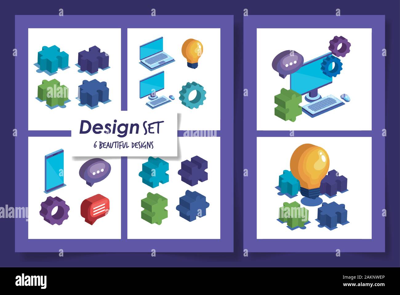 six designs of teamwork and icons Stock Vector Image & Art - Alamy