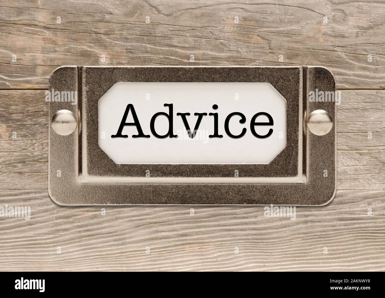 Advice Metal File Label Frame Isolated on White Ready for Your Own ...