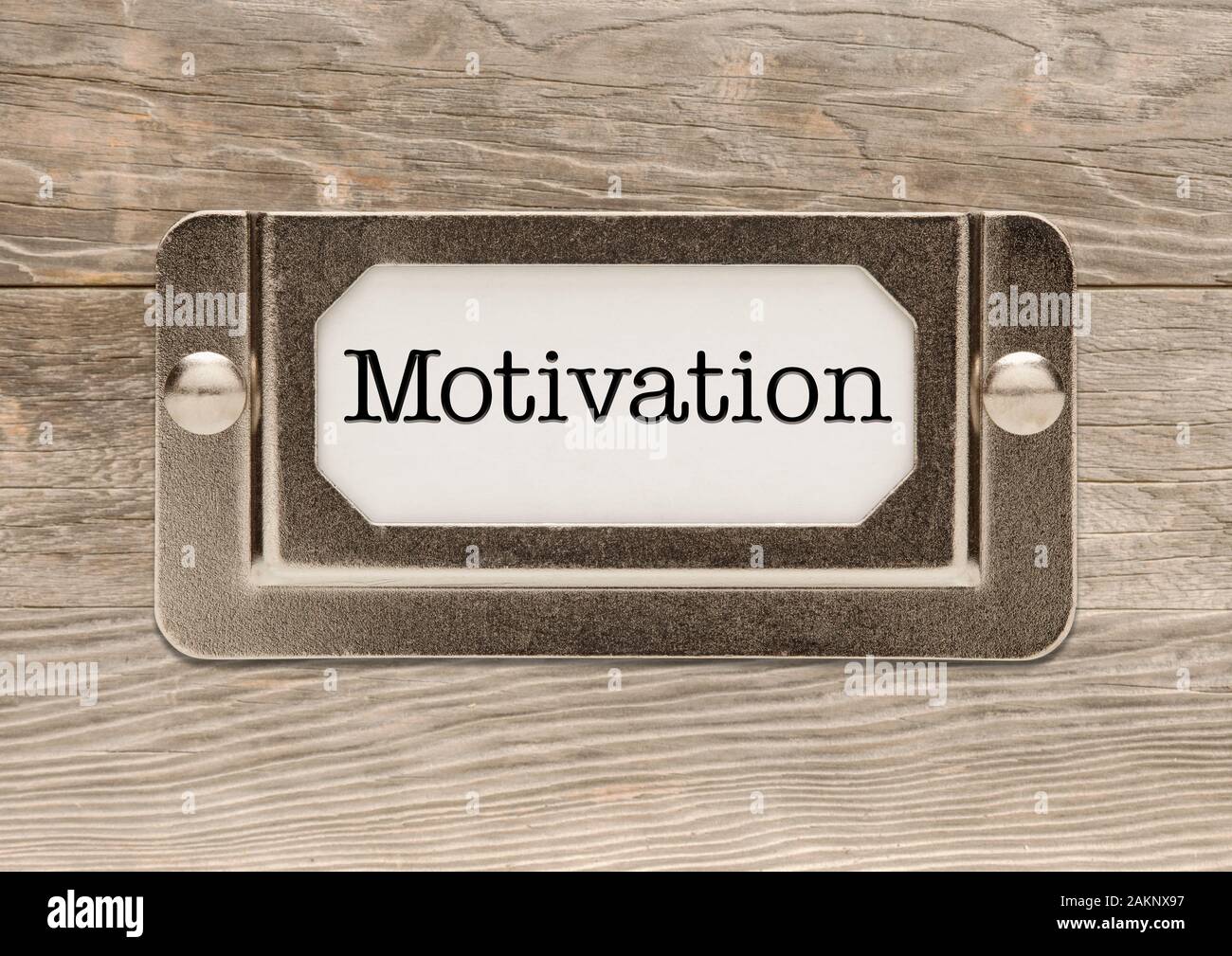 Motivation Metal File Label Frame Isolated on White Ready for Your Own ...