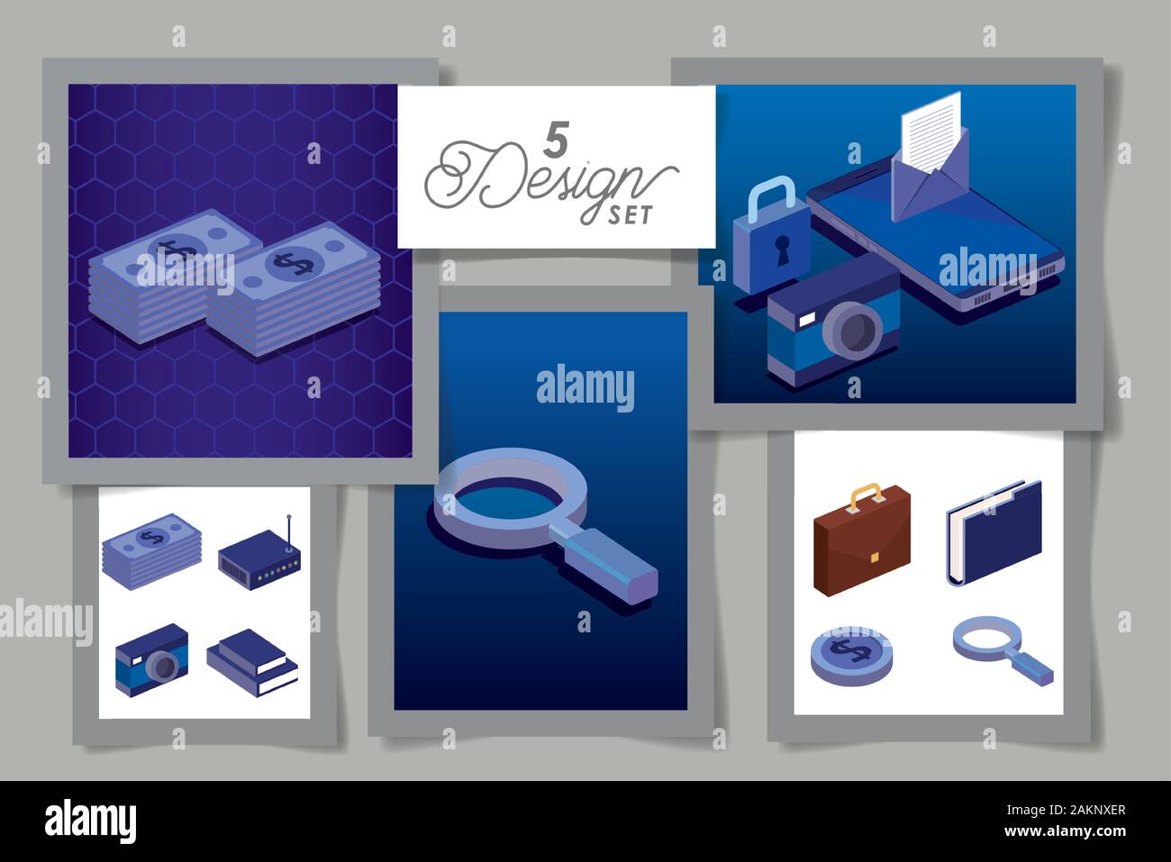 five designs of digital technology Stock Vector Image & Art - Alamy