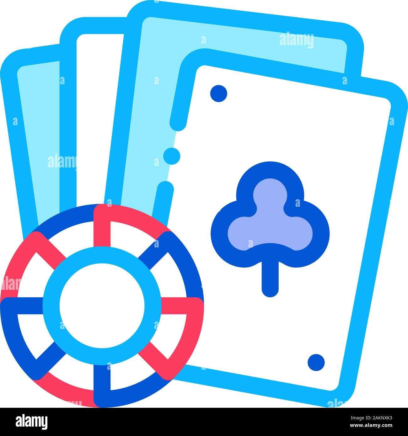 Playing Cards Icon Vector Outline Illustration Stock Vector Image & Art ...
