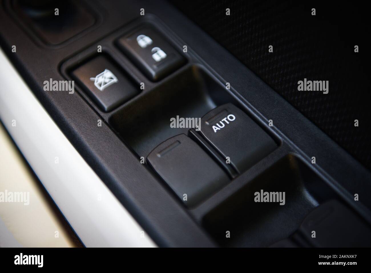 Car interior on the doors inside car door handle with power window ...