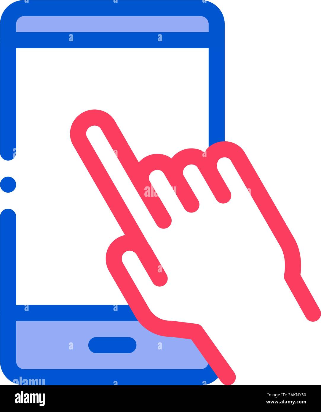 Hand Push Phone Icon Vector Outline Illustration Stock Vector Image ...