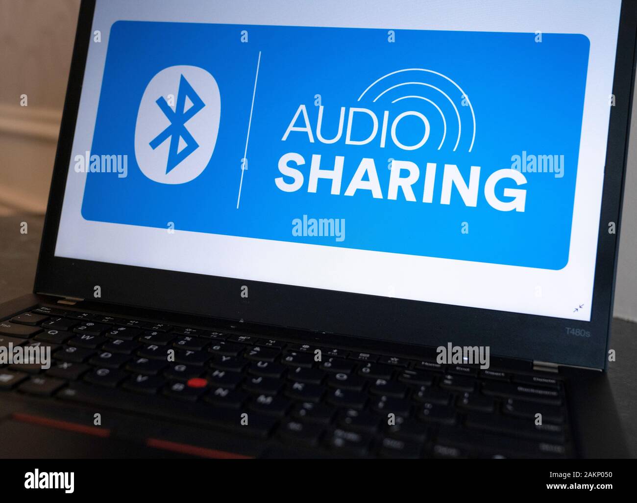 Las Vegas, USA. 08th Jan, 2020. The word "Audio Sharing" is displayed ...