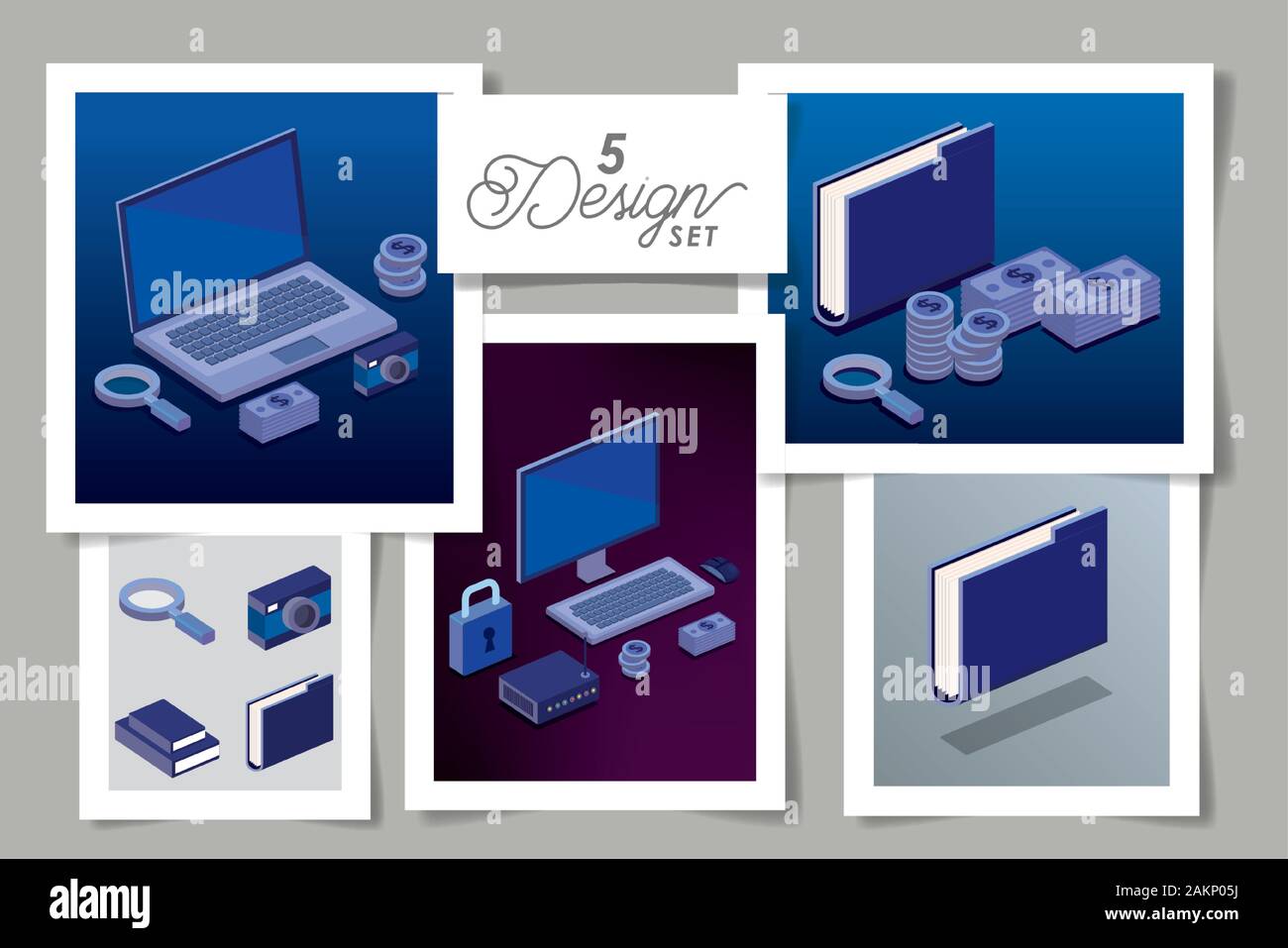five designs of digital technology Stock Vector Image & Art - Alamy