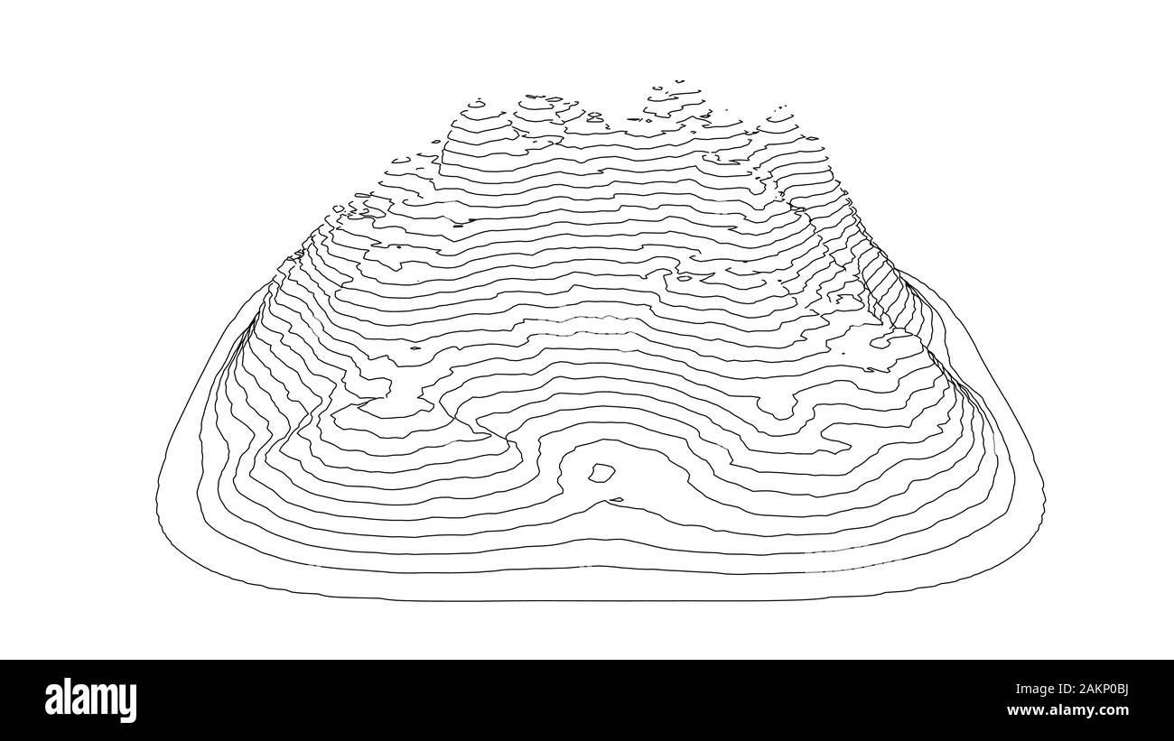 Curve lines in the shape of a part of a mountain range. Vector ...