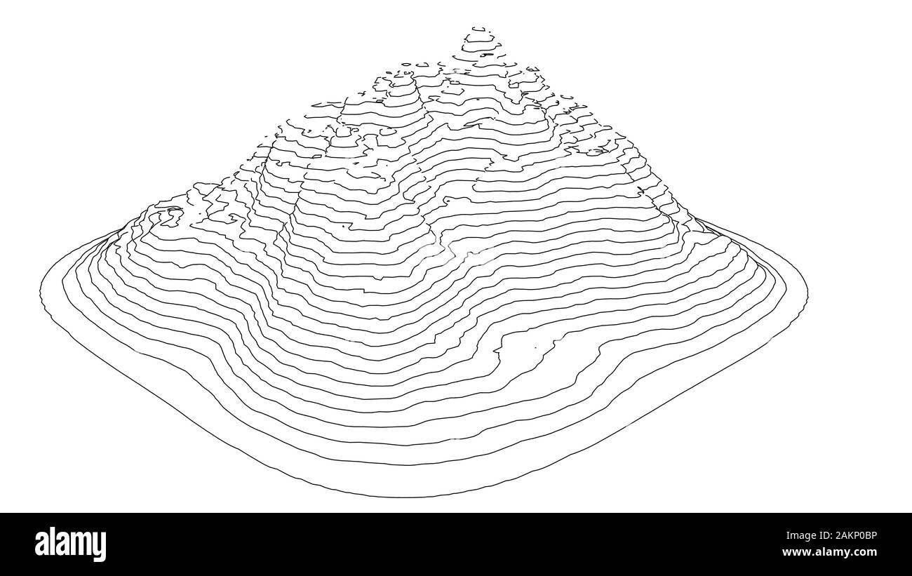 Curve lines in the shape of a part of a mountain range. Vector ...
