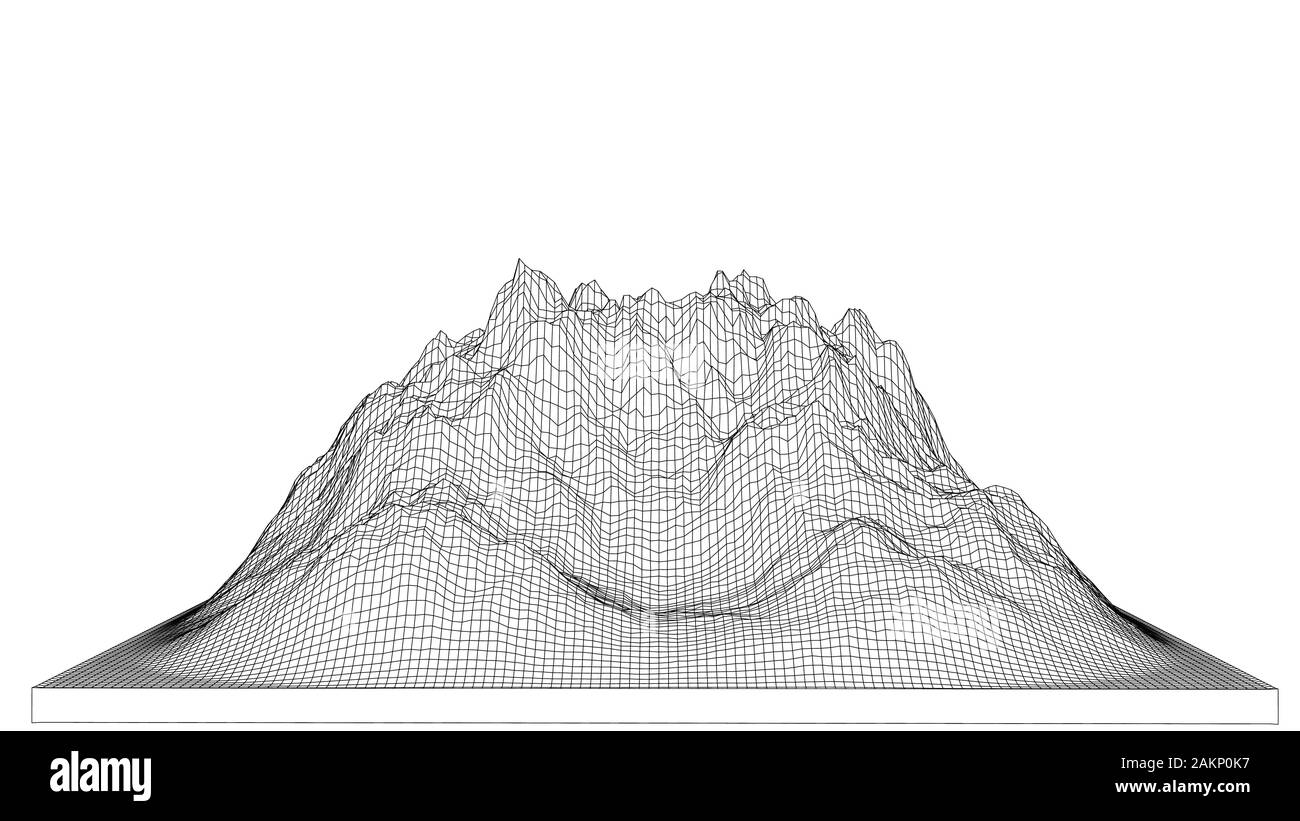 Curve lines in the shape of a part of a mountain range. Vector ...