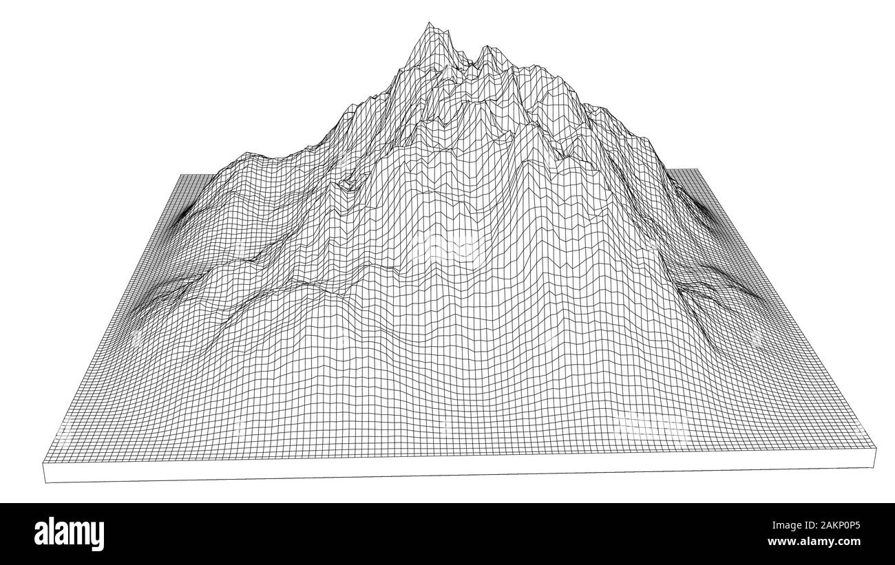 Curve lines in the shape of a part of a mountain range. Vector ...