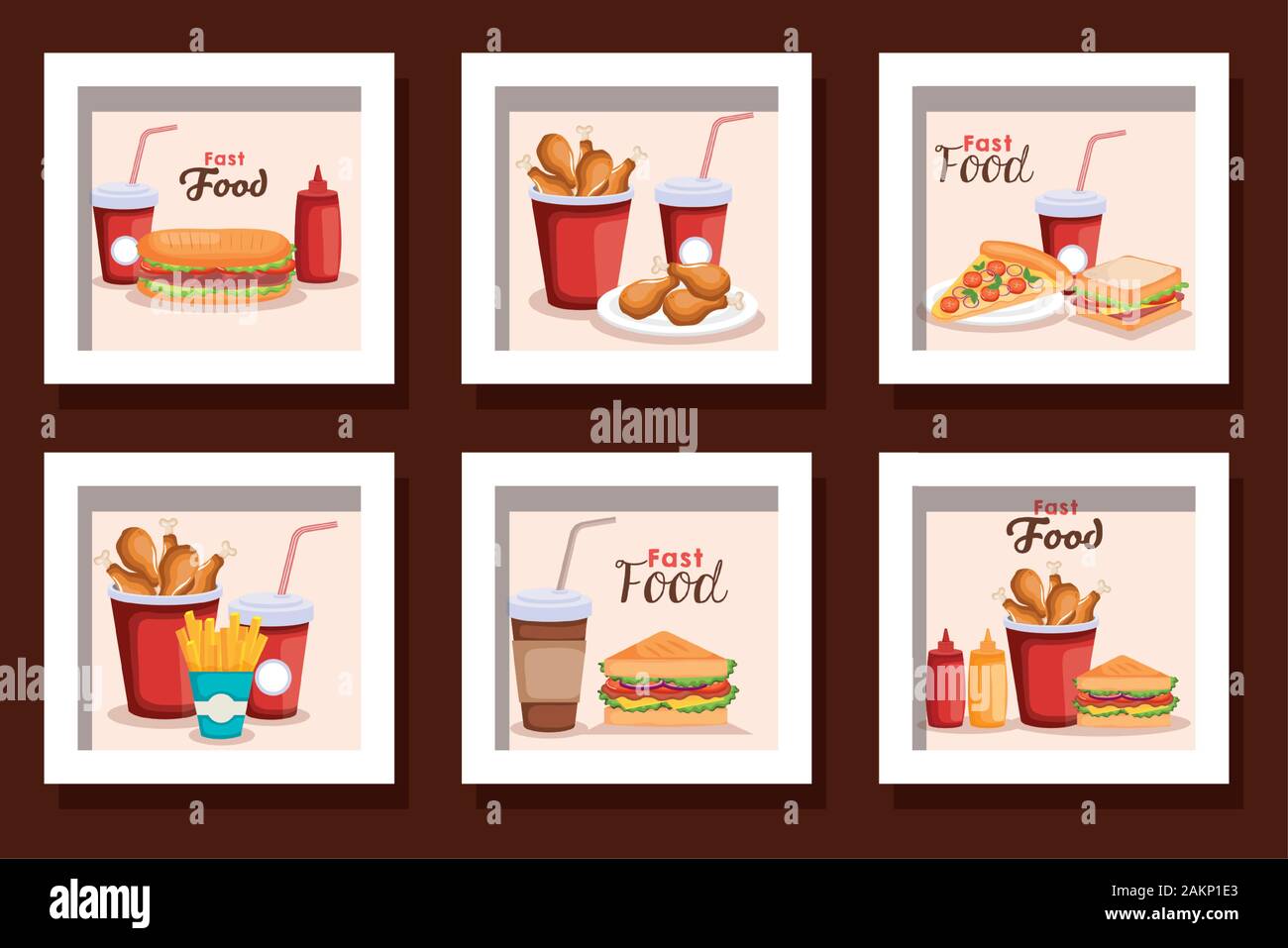 bundle of fast food delicious Stock Vector Image & Art - Alamy