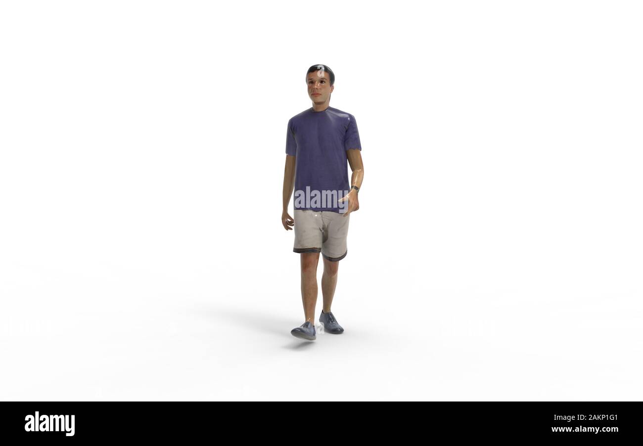 3d rendering of a man walking isolated in white studio background Stock ...