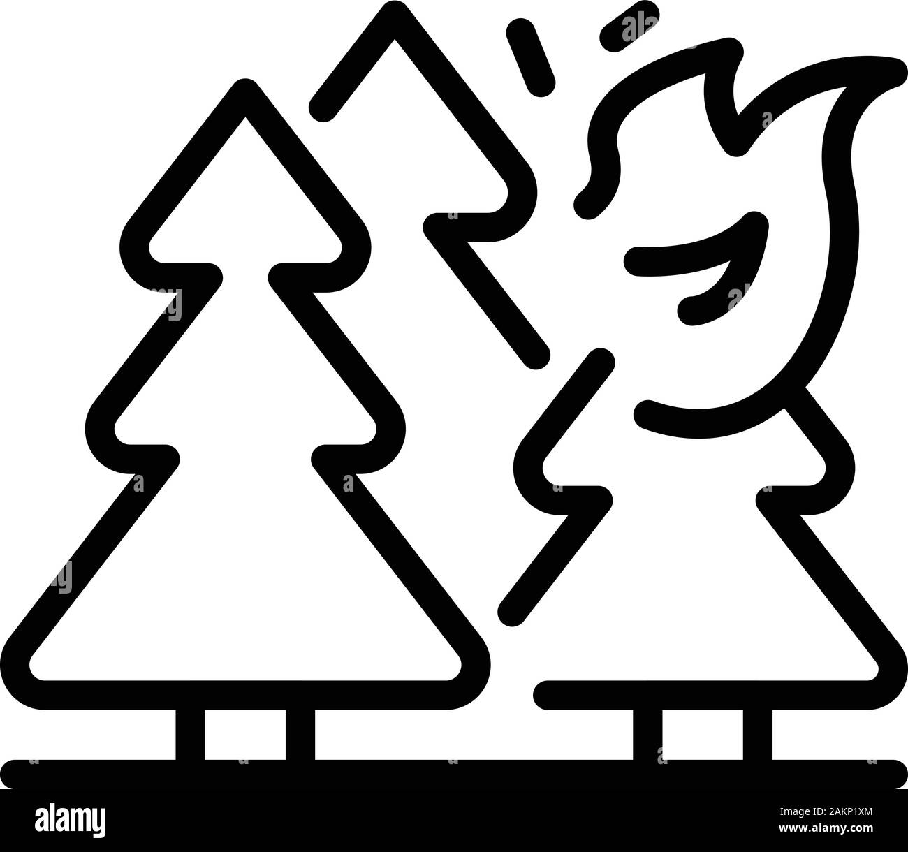 Mountain forest wildfire icon, outline style Stock Vector Image & Art ...