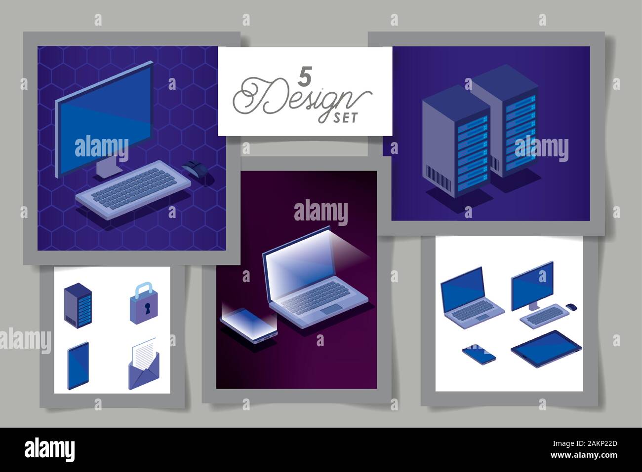 five designs of digital technology Stock Vector Image & Art - Alamy
