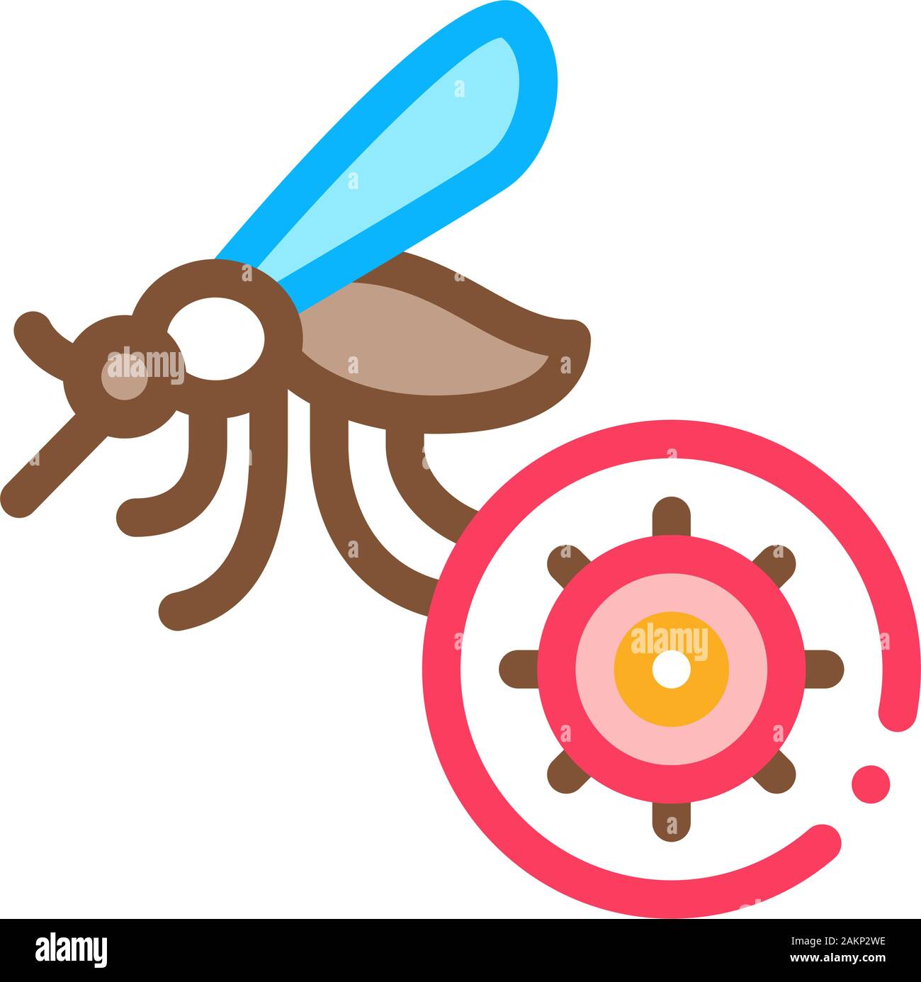 Malaria Mosquito Icon Vector Outline Illustration Stock Vector Image ...