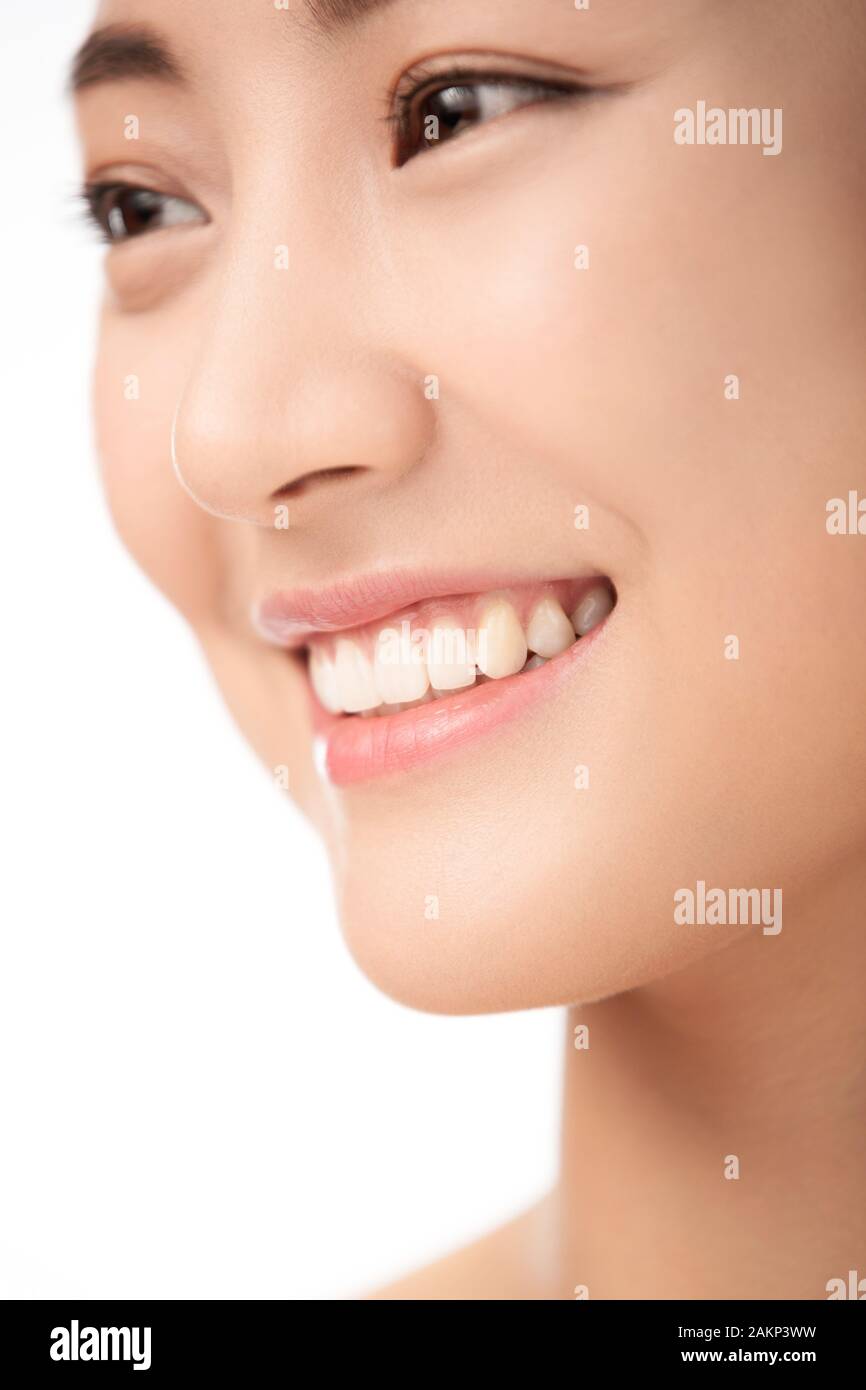 The young woman's teeth close-up Stock Photo - Alamy