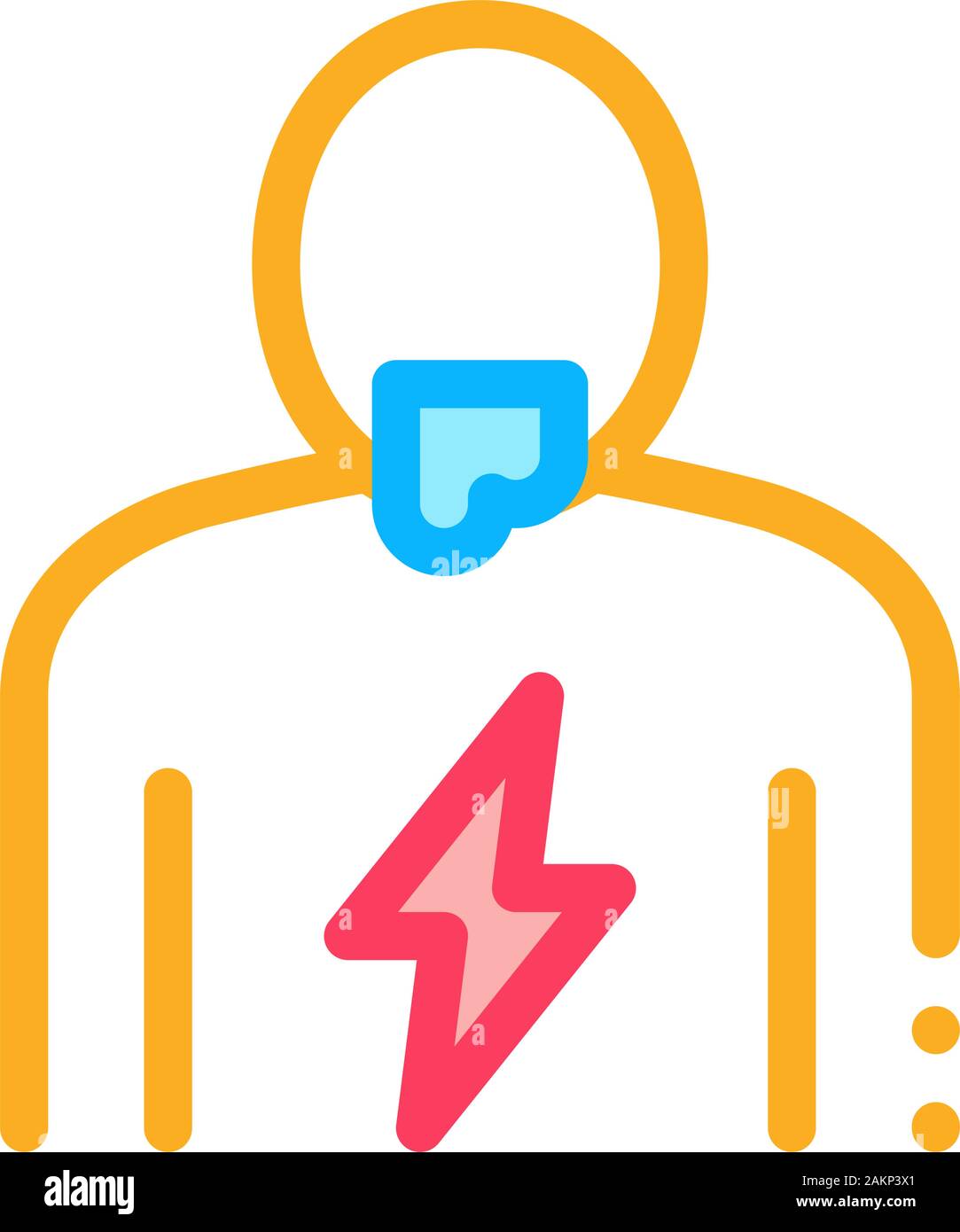 Lightning On Body Icon Vector Outline Illustration Stock Vector Image ...
