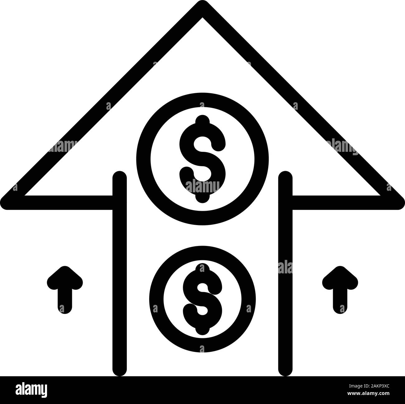Money up arrow icon, outline style Stock Vector Image & Art - Alamy