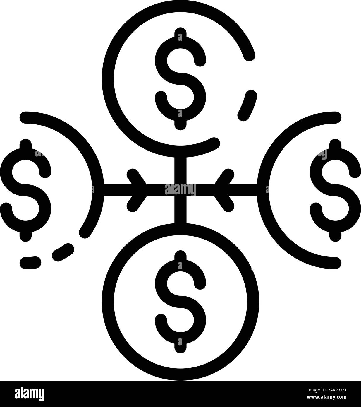 Money coins cross icon, outline style Stock Vector Image & Art - Alamy