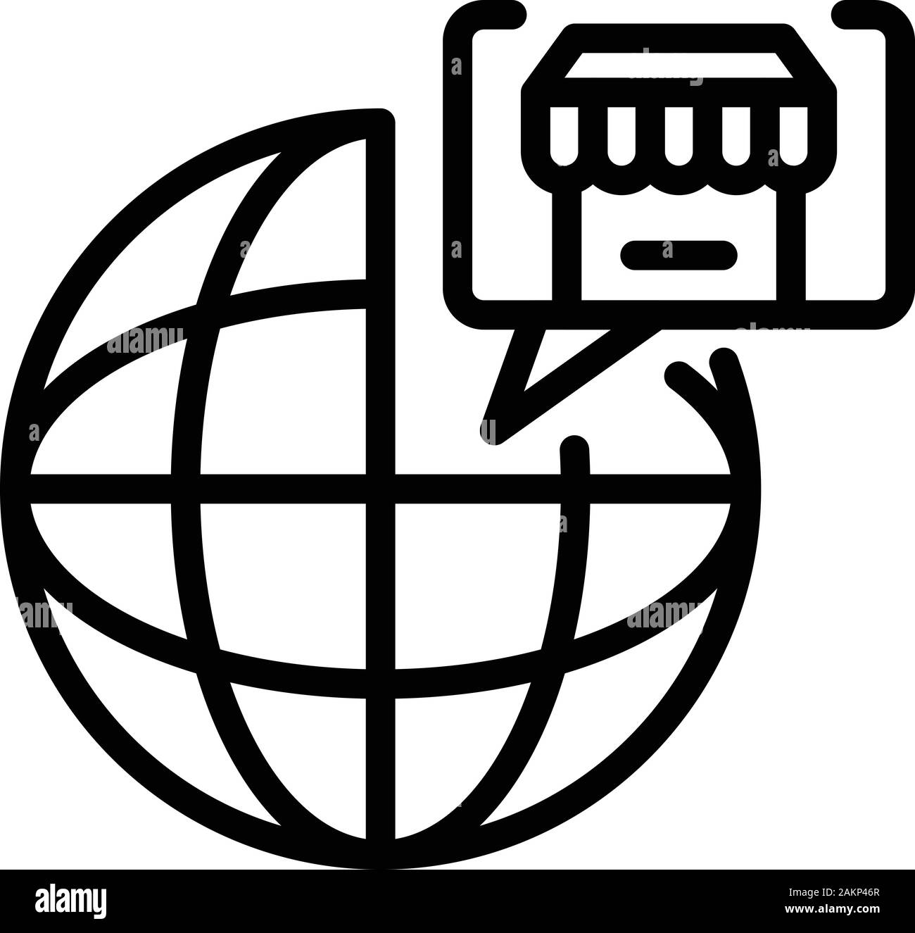 Global location store icon, outline style Stock Vector Image & Art - Alamy