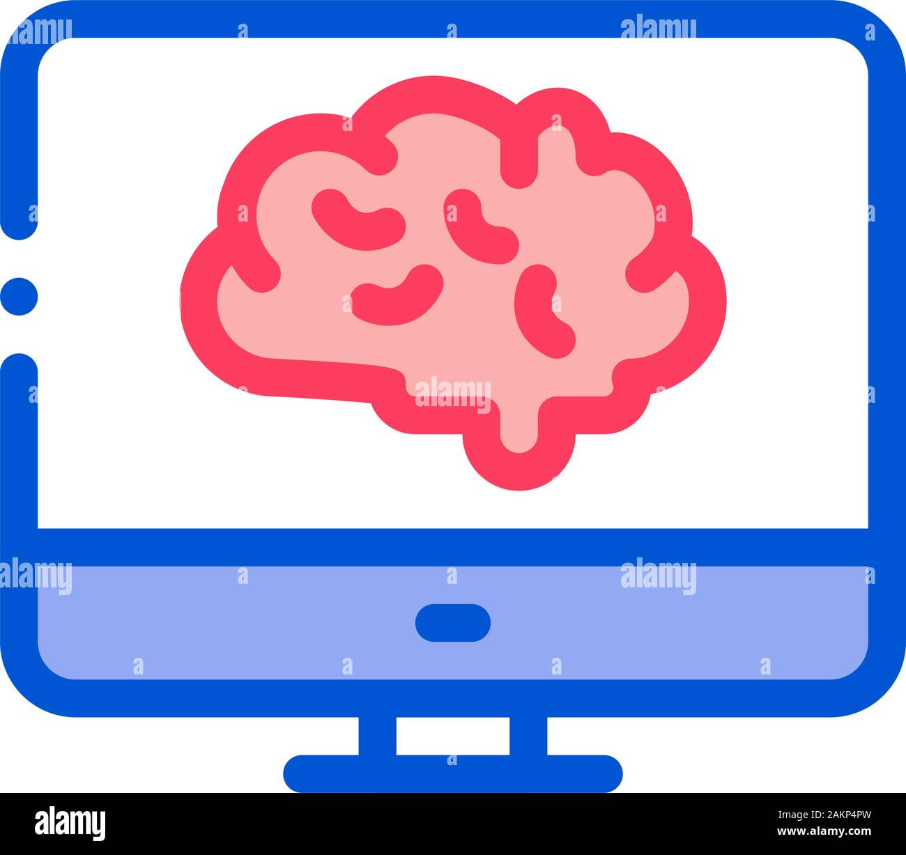 Brain On Display Icon Vector Outline Illustration Stock Vector Image ...