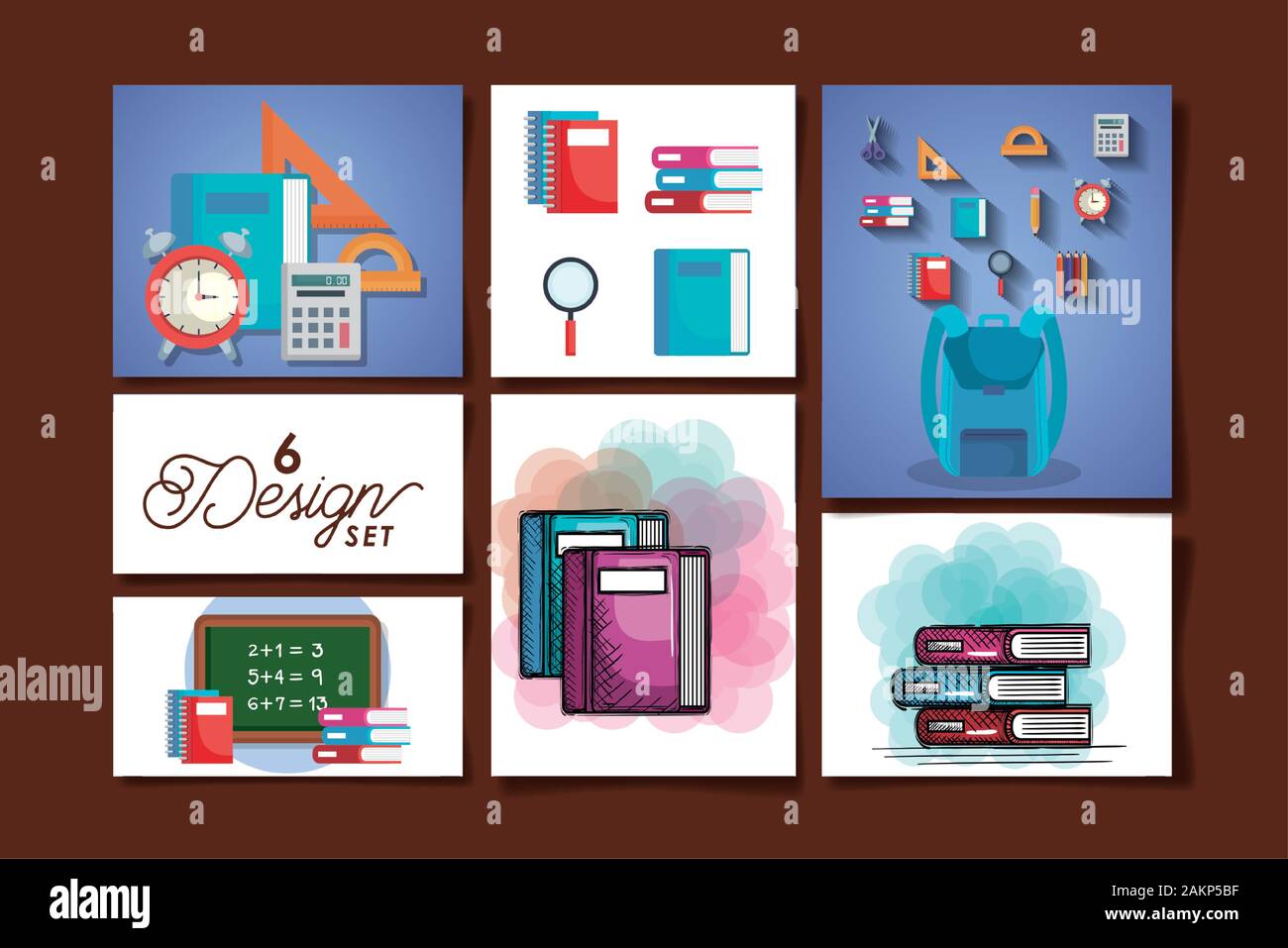 six designs of school education supplies Stock Vector Image & Art - Alamy