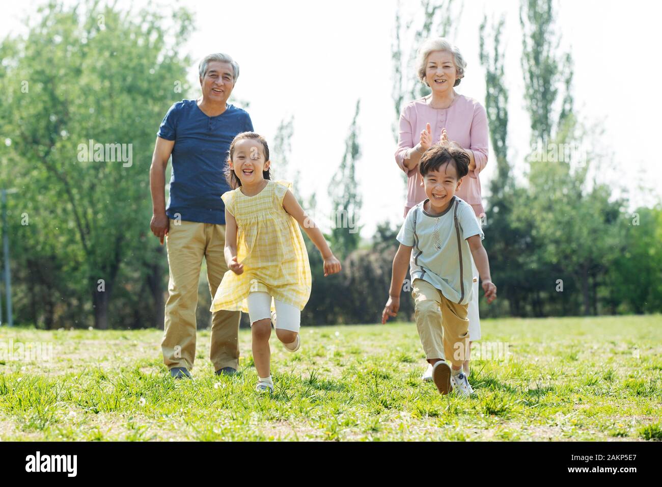 Elderly couples with children on an outing Stock Photo - Alamy