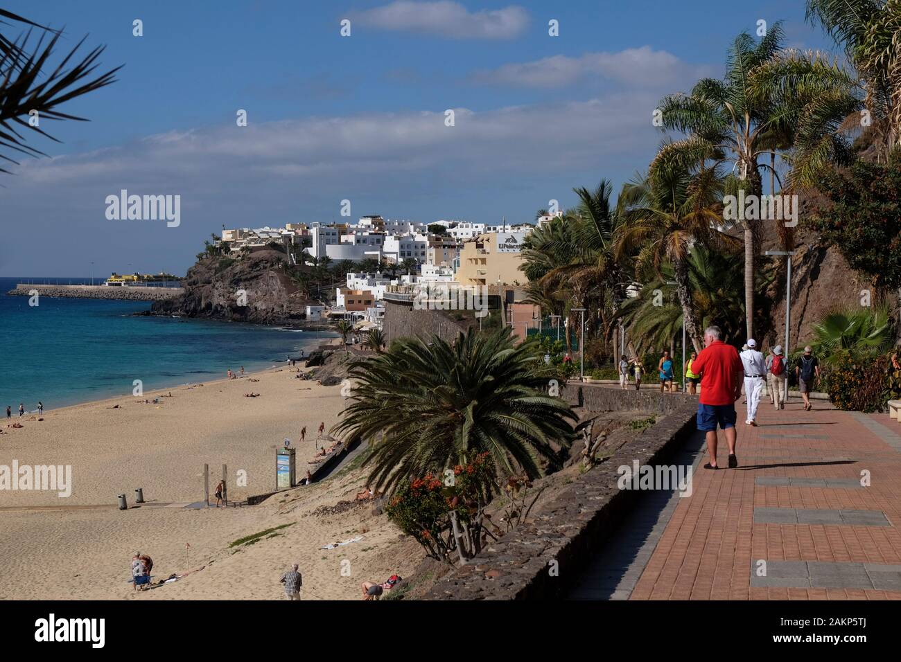 Elevated view from promenade of Jandia beach in Morro Jable, Jandia ...