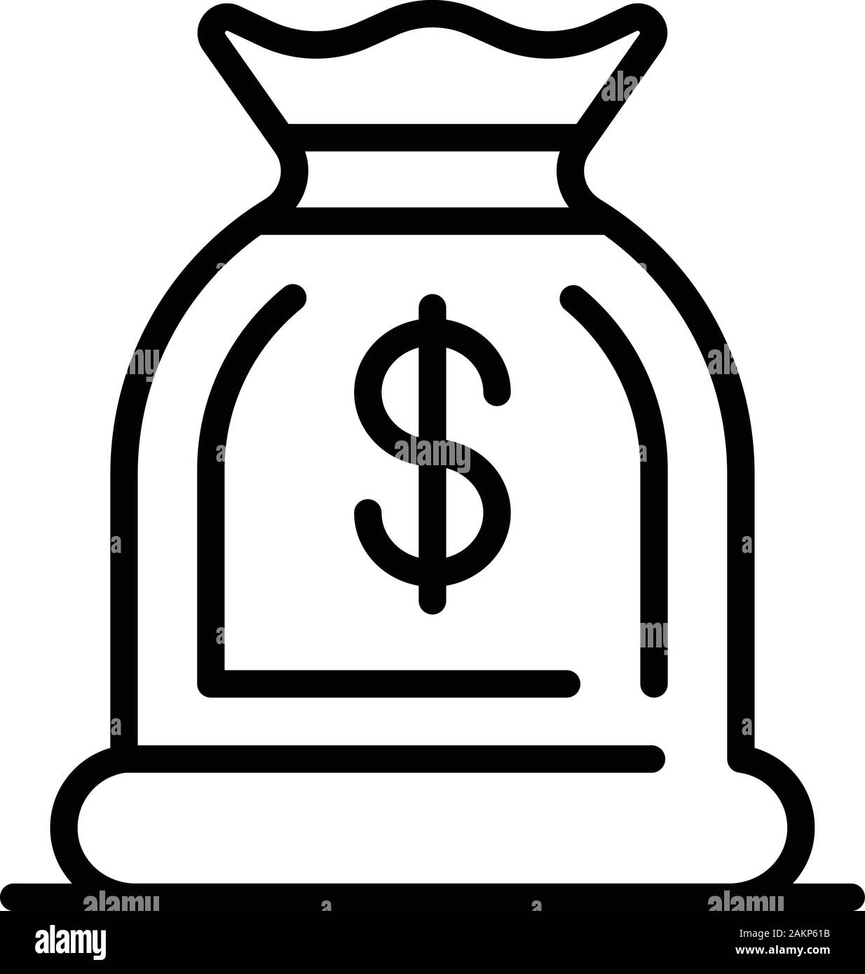 Money bag icon, outline style Stock Vector Image & Art - Alamy