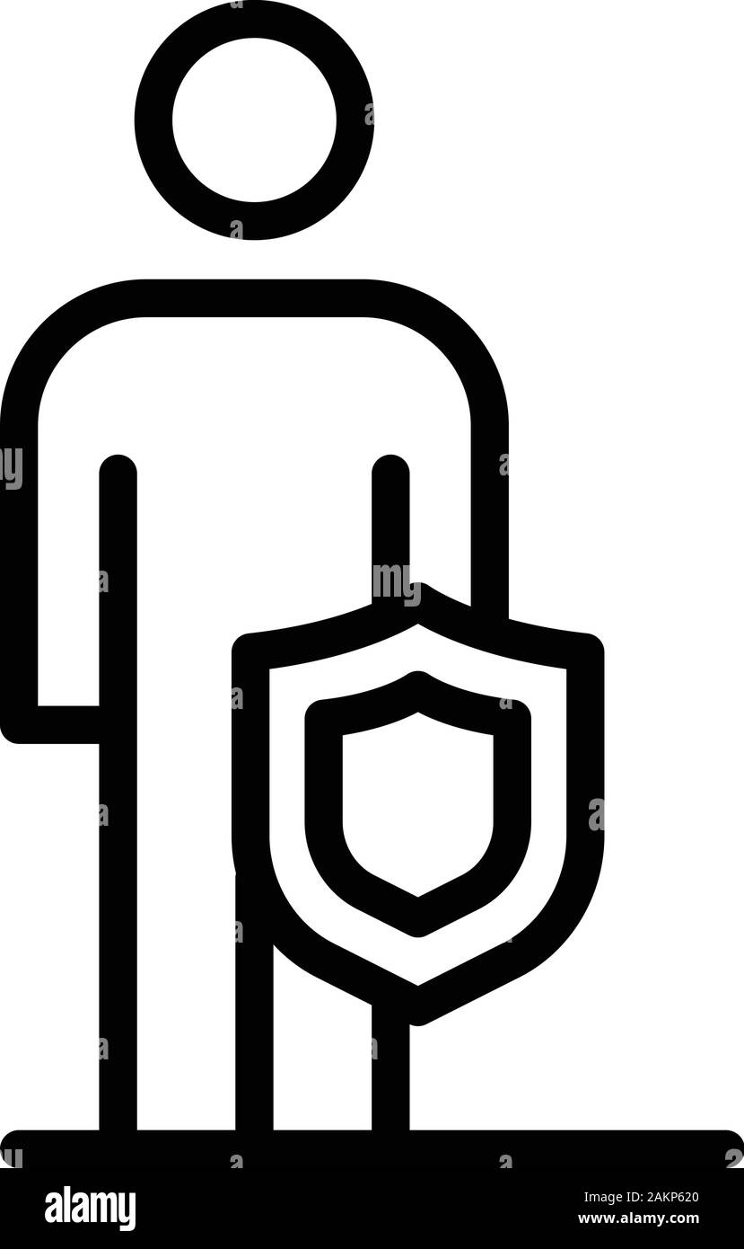 Protected man icon, outline style Stock Vector Image & Art - Alamy