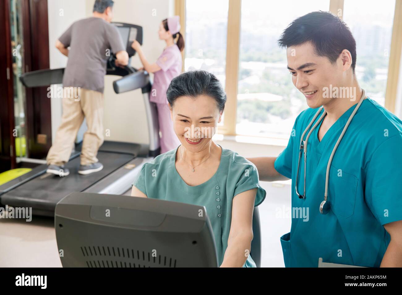 China workers exercise hi-res stock photography and images - Alamy