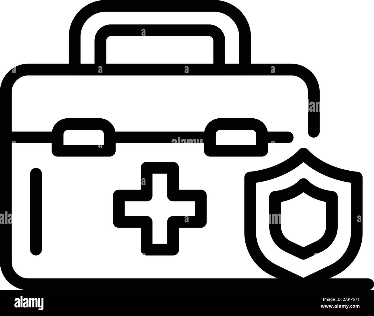 White life insurance shield icon Black and White Stock Photos & Images ...