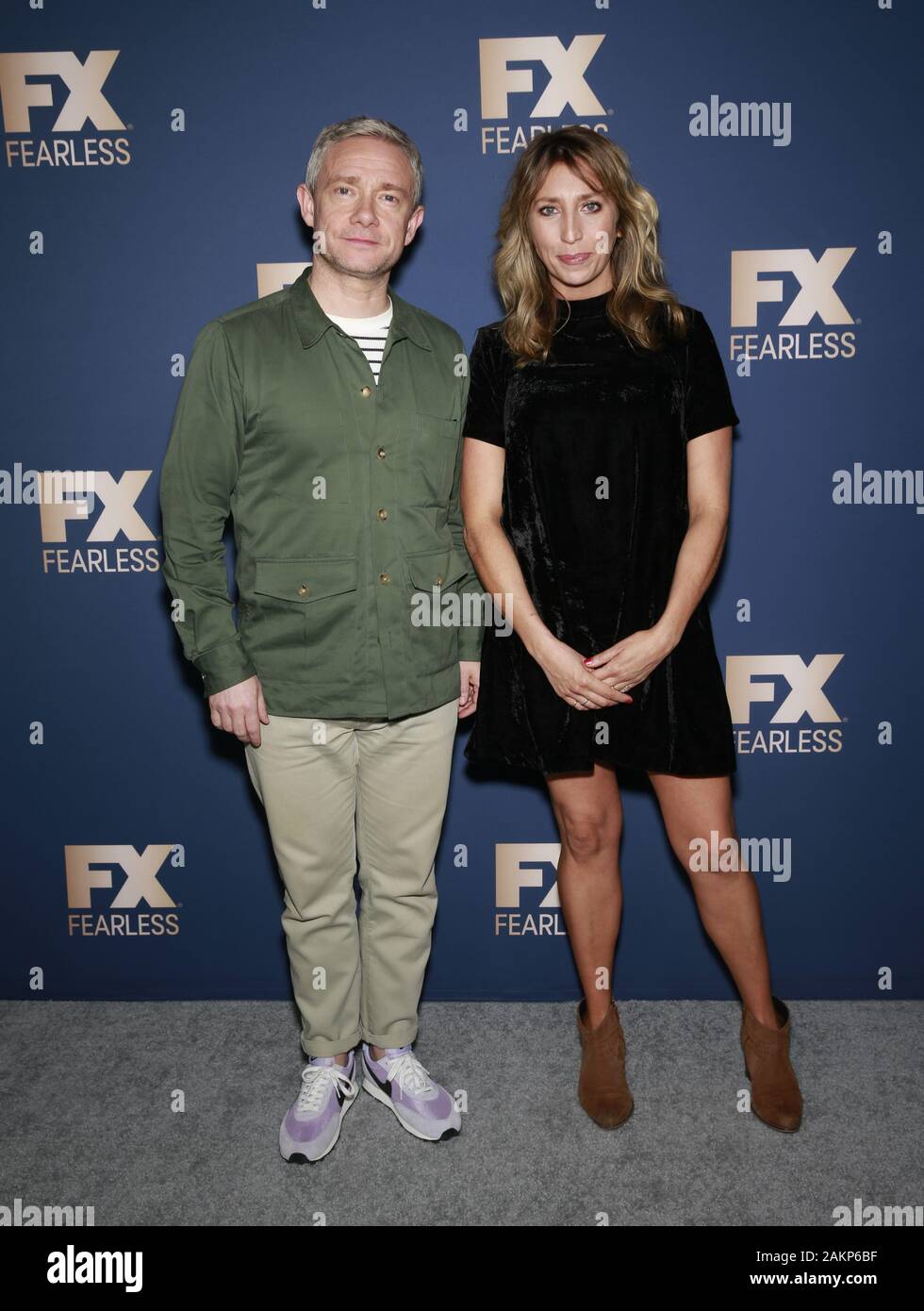 Pasadena, CA - January 09, 2020: (L-R) Martin Freeman and Daisy Haggard ...